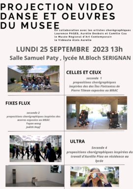 Restitution projet danse - 📰 Actualités - LYCEE MARC BLOCH